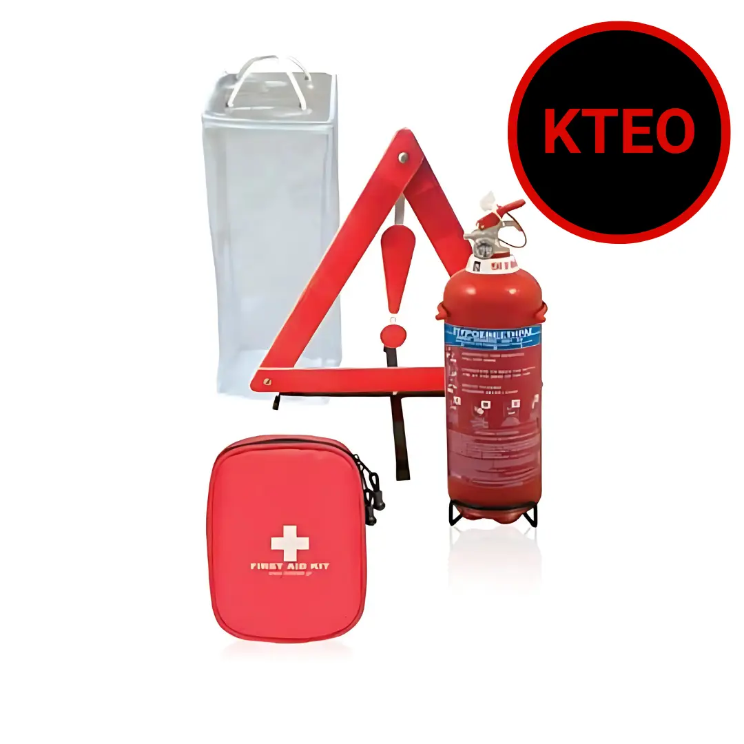 CAR SET WITH FIRE EXTINGUISHER 1 KG DRY POWDER (ABC85%) - Pavlou